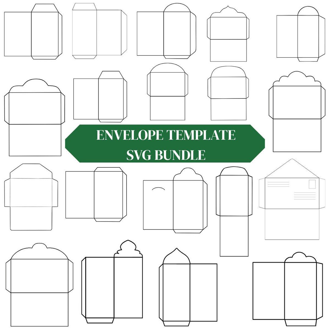 Envelope Template Bundle,envelope Blank Template,envelope Svg Bundle ...