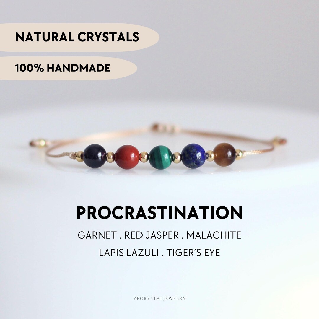 Procrastination Healing Crystal Bracelet Handmade Jewelry Gemstone ...