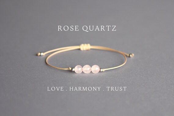 Rose Quartz Bracelet Beaded Bracelets for Women Rose Quartz - Etsy