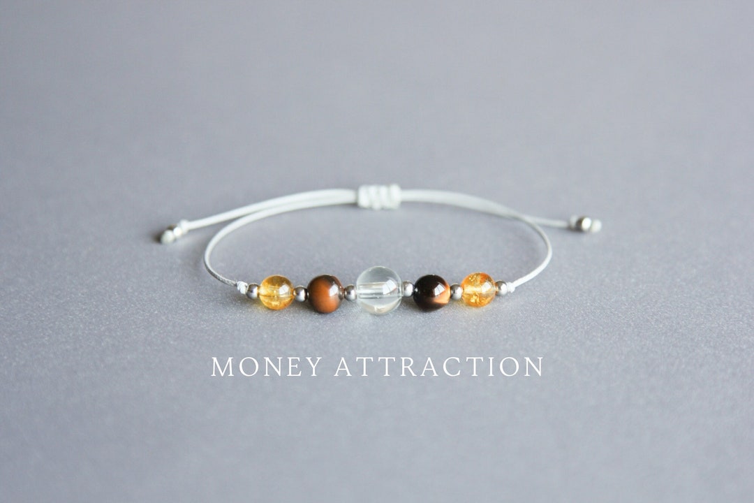 Money Bracelet Prosperity Bracelet Clear Quartz Citrine Tiger Eye Money ...