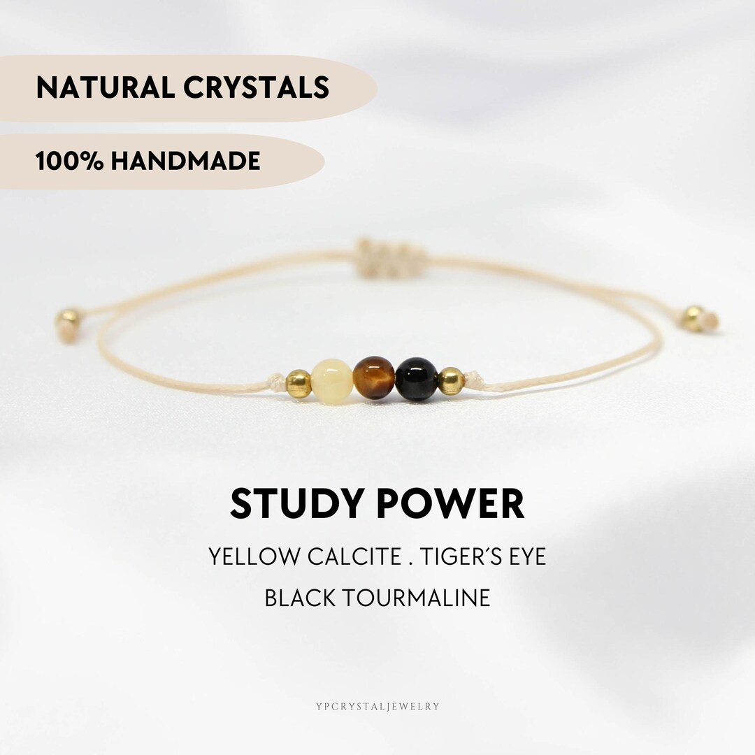 Study Power Student Bracelet College Student Gift Crystal Healing ...