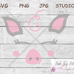 Piggy Face SVG PNG, animaux de la ferme, cochon de ferme, cochon mignon ...