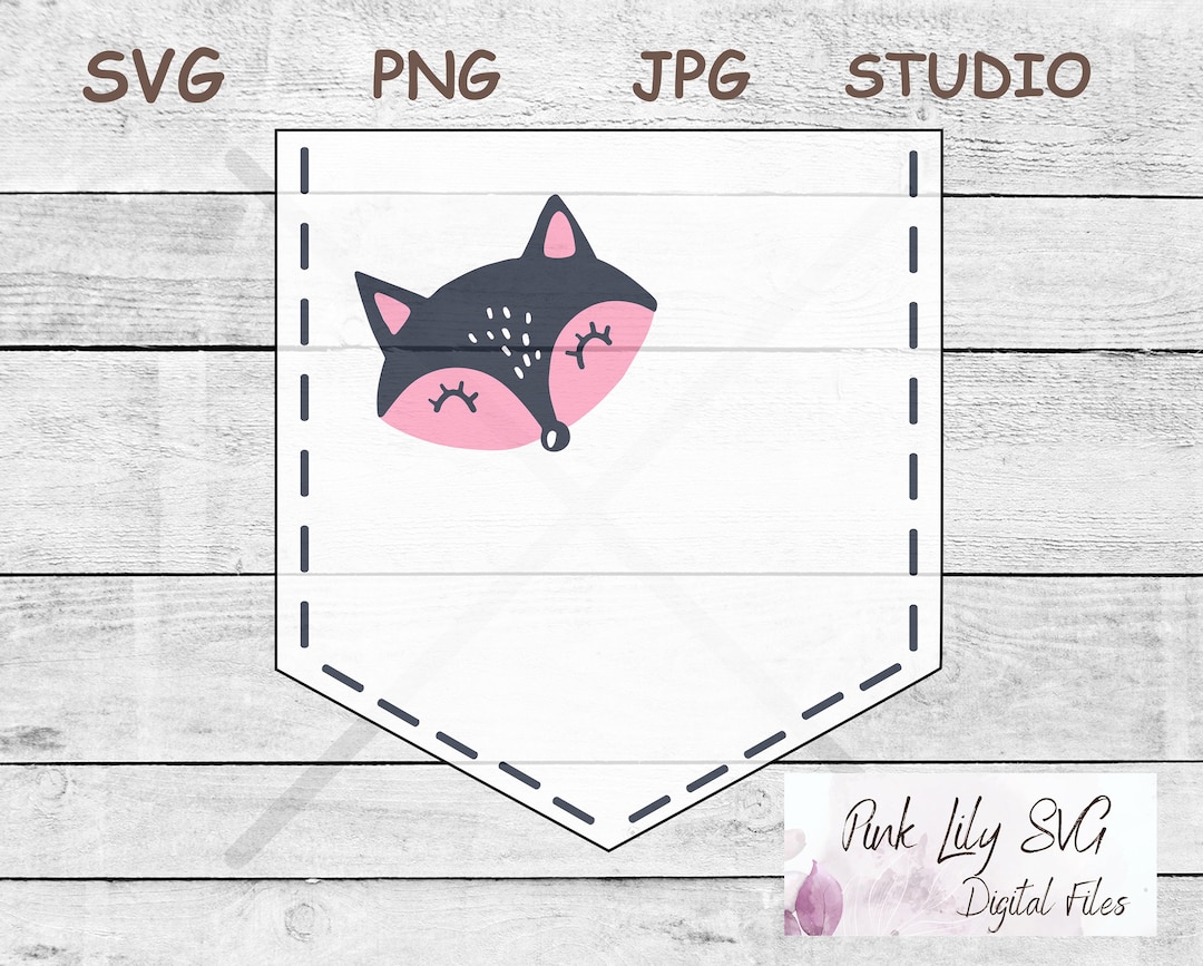 Pastel Fox Pocket SVG PNG, Pocket Pal Svg, Fox Svg, Girly Pink Fox svg ...