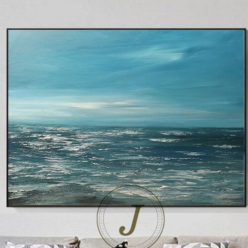 Large Sea Level Landscape Abstract Painting on Canvaswaves - Etsy
