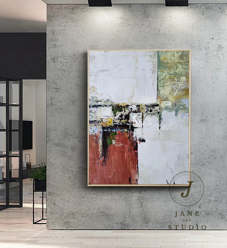 Original Abstract Painting Canvas Red Painting Contemporary Art Large ...