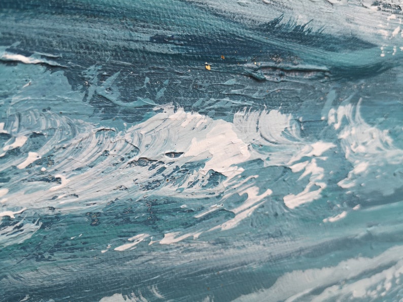 Original Sea Abstract Oil Painting,large Sky and Sea Painting,beach ...