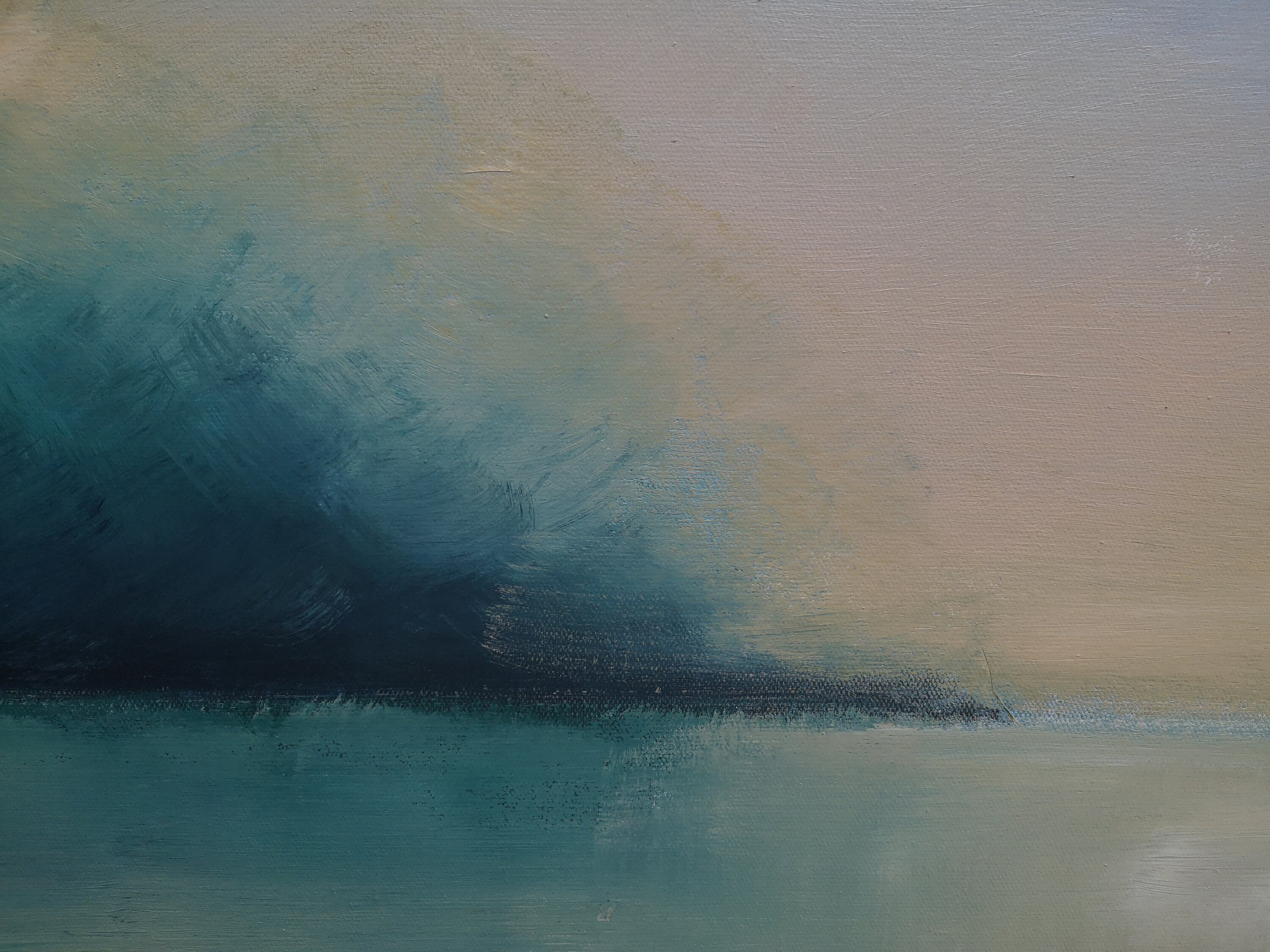 Original Abstract Sea Level Oil Painting,blue Landscape Abstract ...