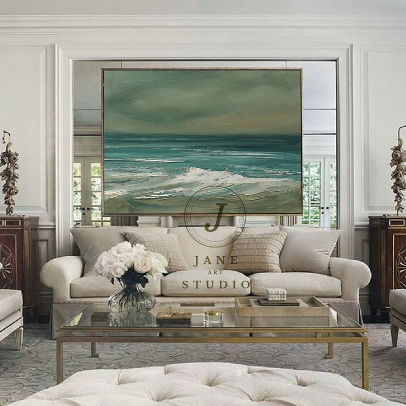 Seascape Abstract Painting Large Sea Level Landscape Abstract - Etsy