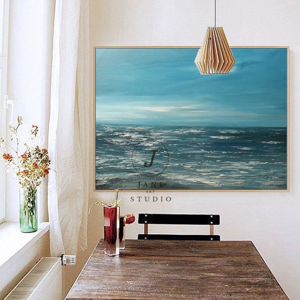 Large Ocean Canvas Painting Sea Level Landscape Art Original | Etsy