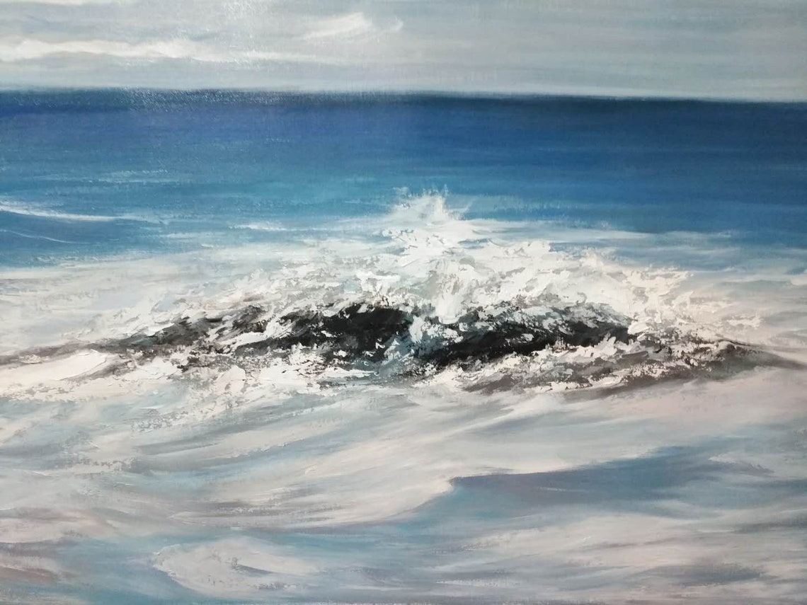 Large Ocean Landscape Abstract Painting Beach Level - Etsy