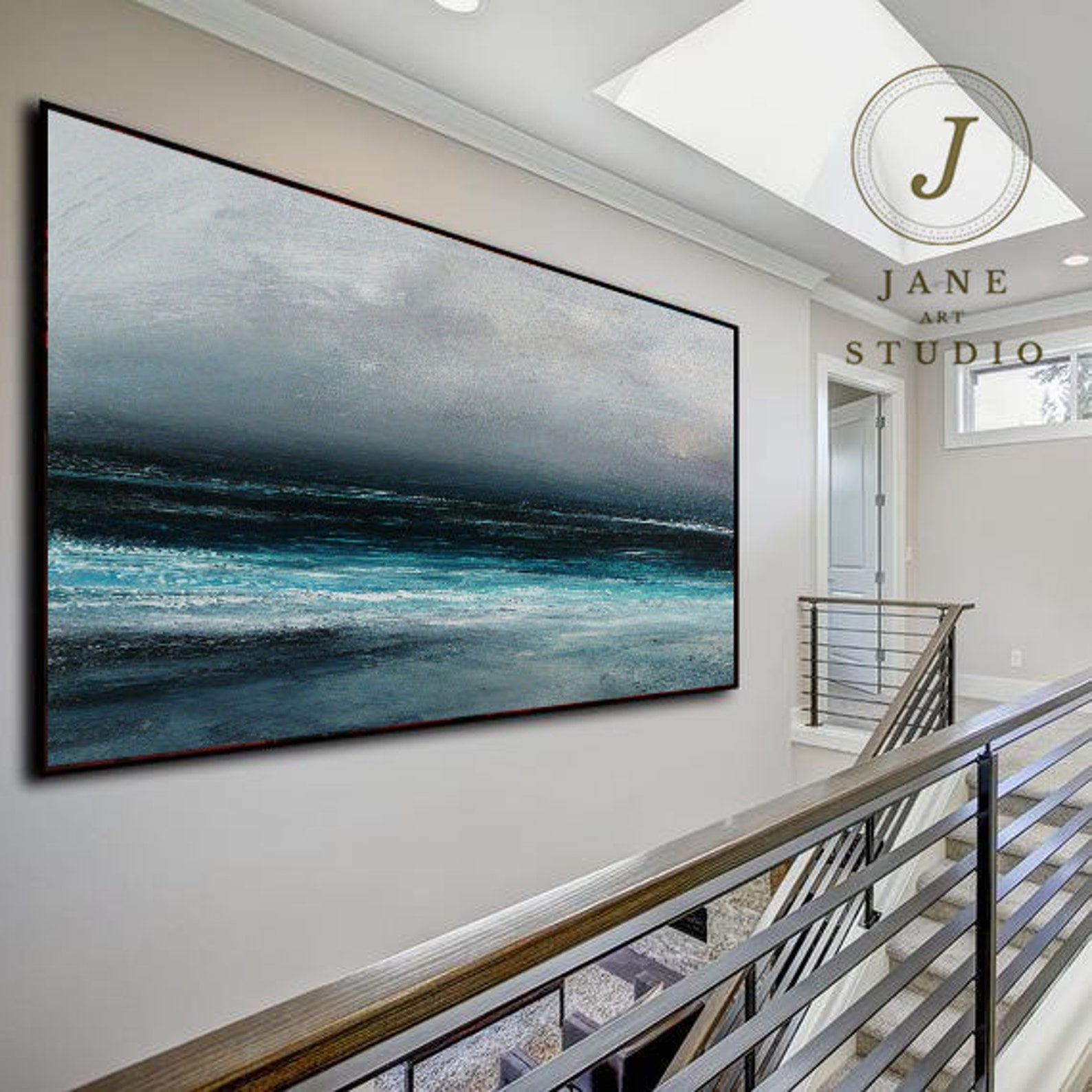 Original Blue Ocean Canvas Oil Paintingsea Level Abstract Oil | Etsy