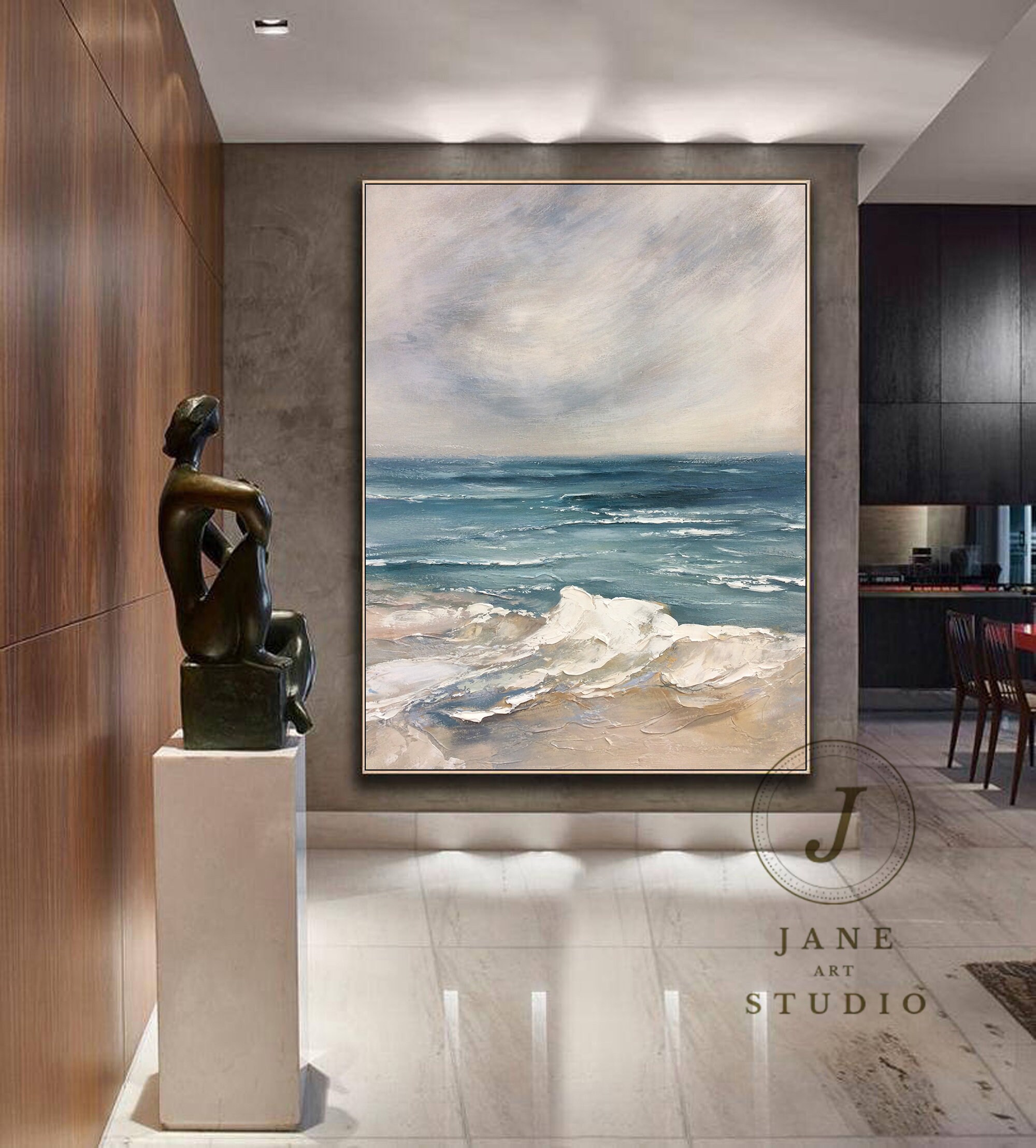 Original Sea Abstract Paintingblue Ocean Landscape | Etsy