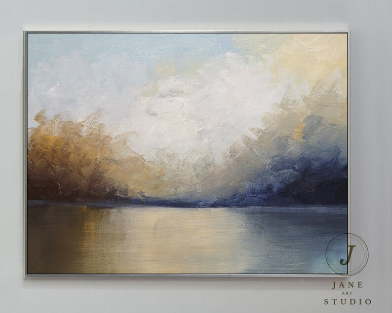 Original Abstract Sea Level Oil Paintingblue Landscape - Etsy