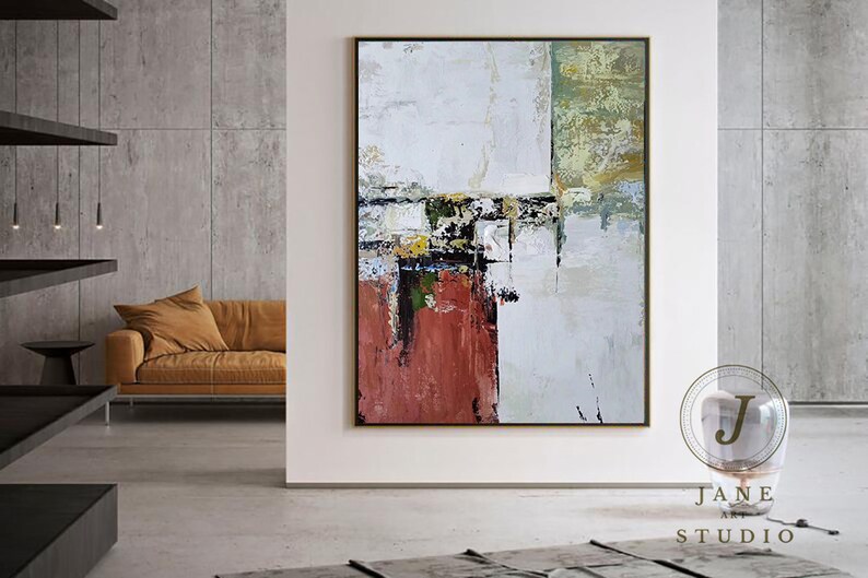 Original Abstract Painting Canvas Red Painting Contemporary Art Large ...