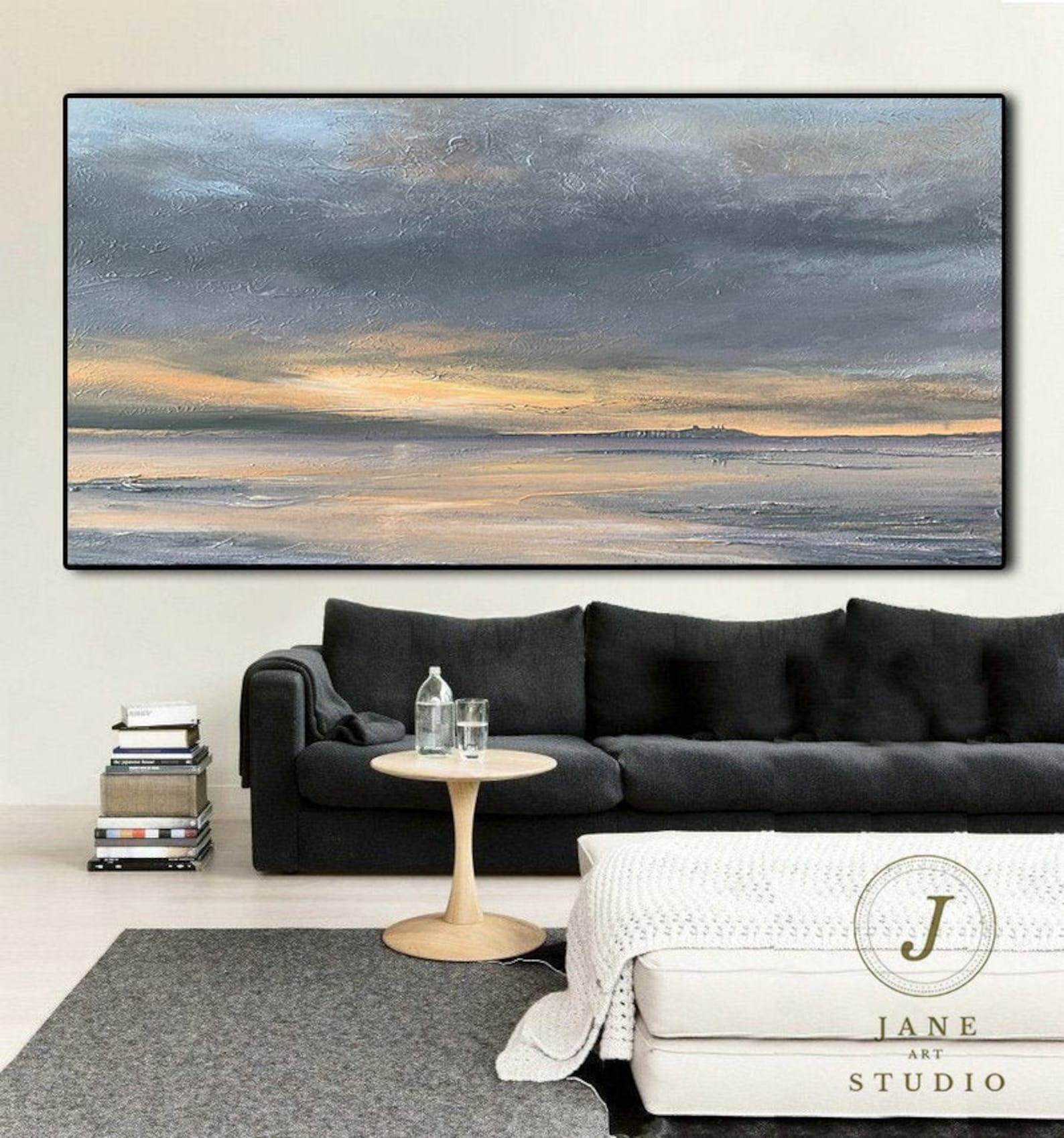 Original Sky Landscape Abstract Painting,abstract Art,large Sea Canvas ...