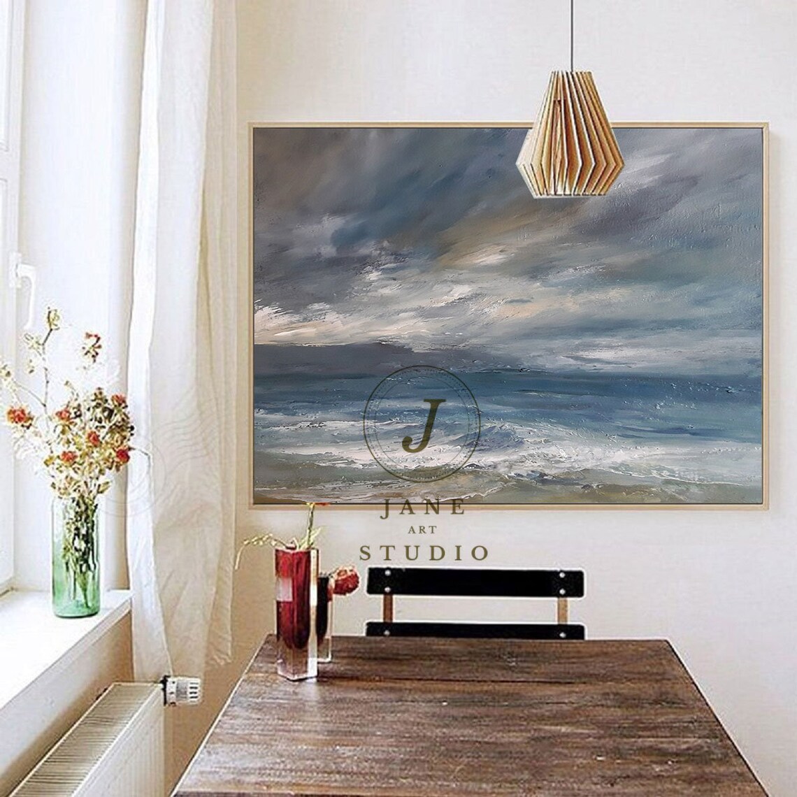 Large Sea Level Landscape Abstract Painting on Canvaswaves - Etsy