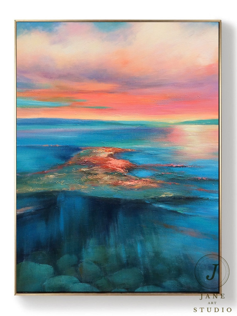 Large Original Sea Abstract Paintingblue Ocean Landscape - Etsy