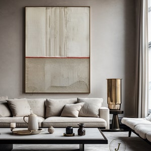 Beige Abstract Wall Art, Boho Wall Art, Biege Abstract Painting, Wabi ...