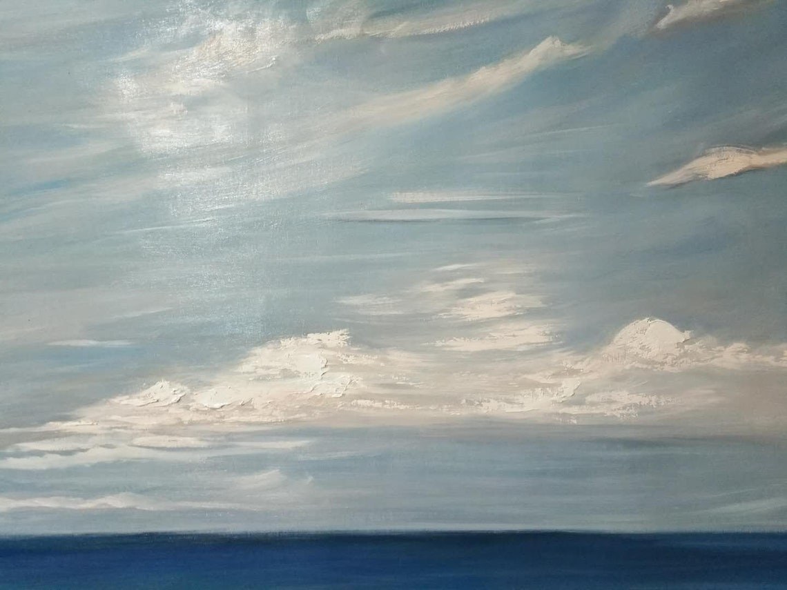 Large Ocean Landscape Abstract Painting Beach Level - Etsy