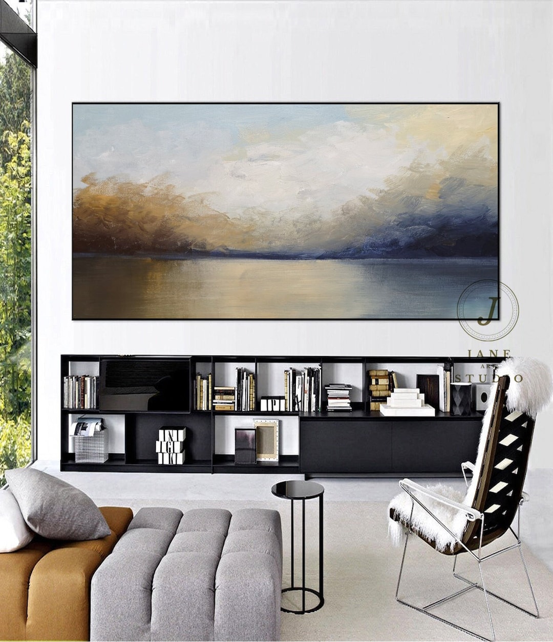 Large Sea Abstract Painting Original Ocean Oil Painting on Canvas Sky ...