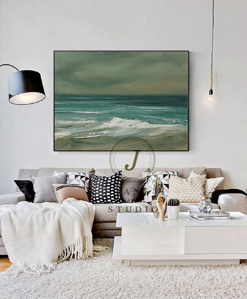 Seascape Abstract Painting Large Sea Level Landscape Abstract - Etsy