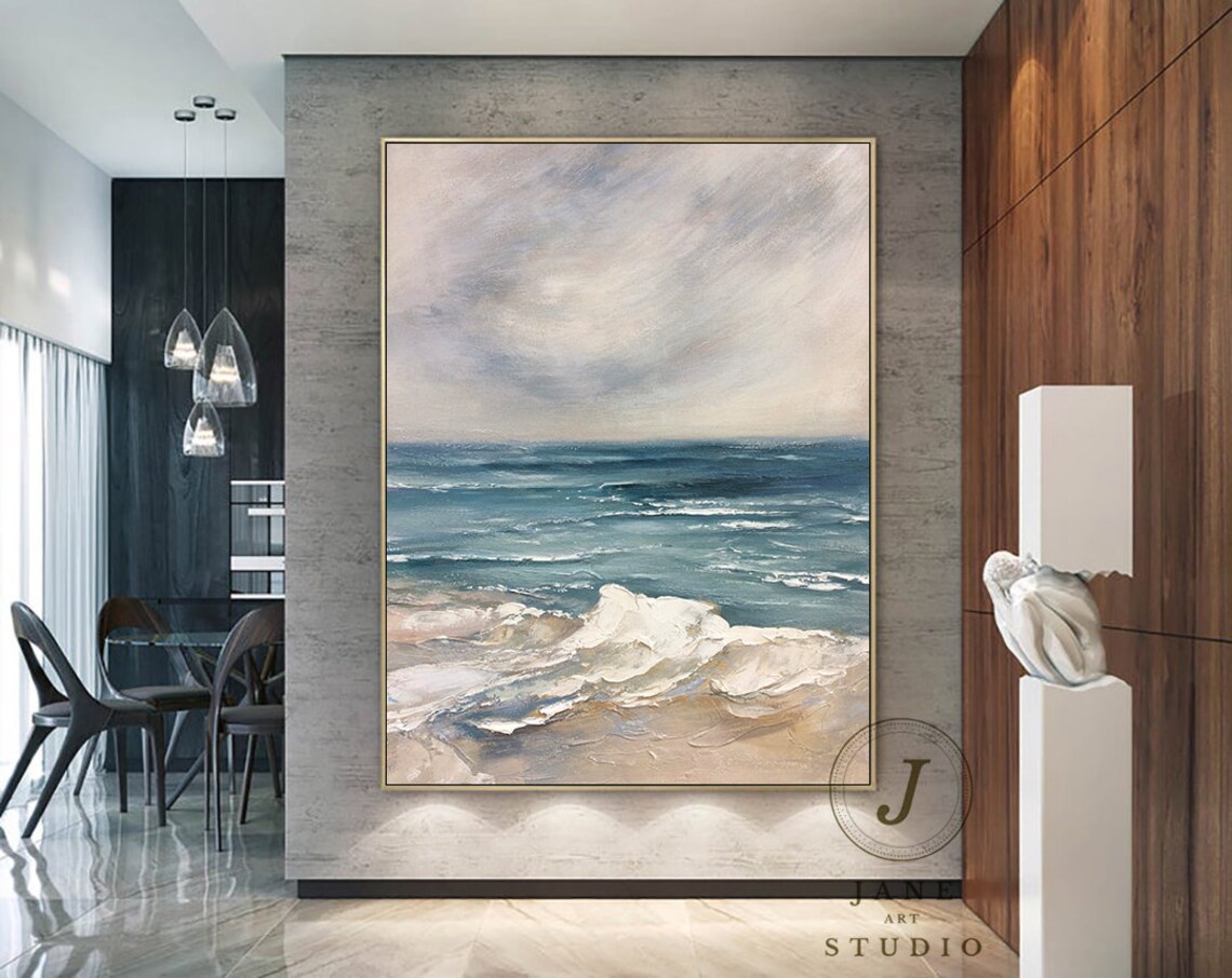 Original Sea Abstract Paintingblue Ocean Landscape | Etsy