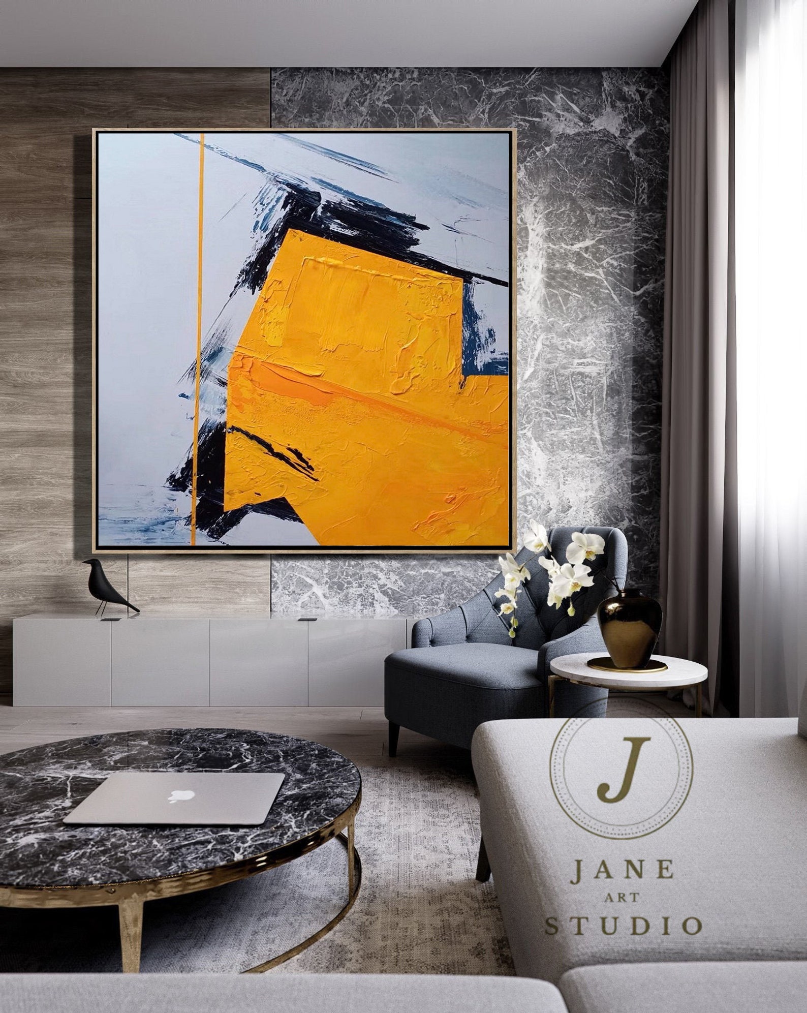 Gold Abstract Painting Original Abstract Art Large Abstract | Etsy