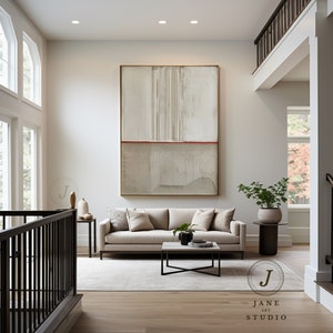 Beige Abstract Wall Art, Boho Wall Art, Biege Abstract Painting, Wabi ...