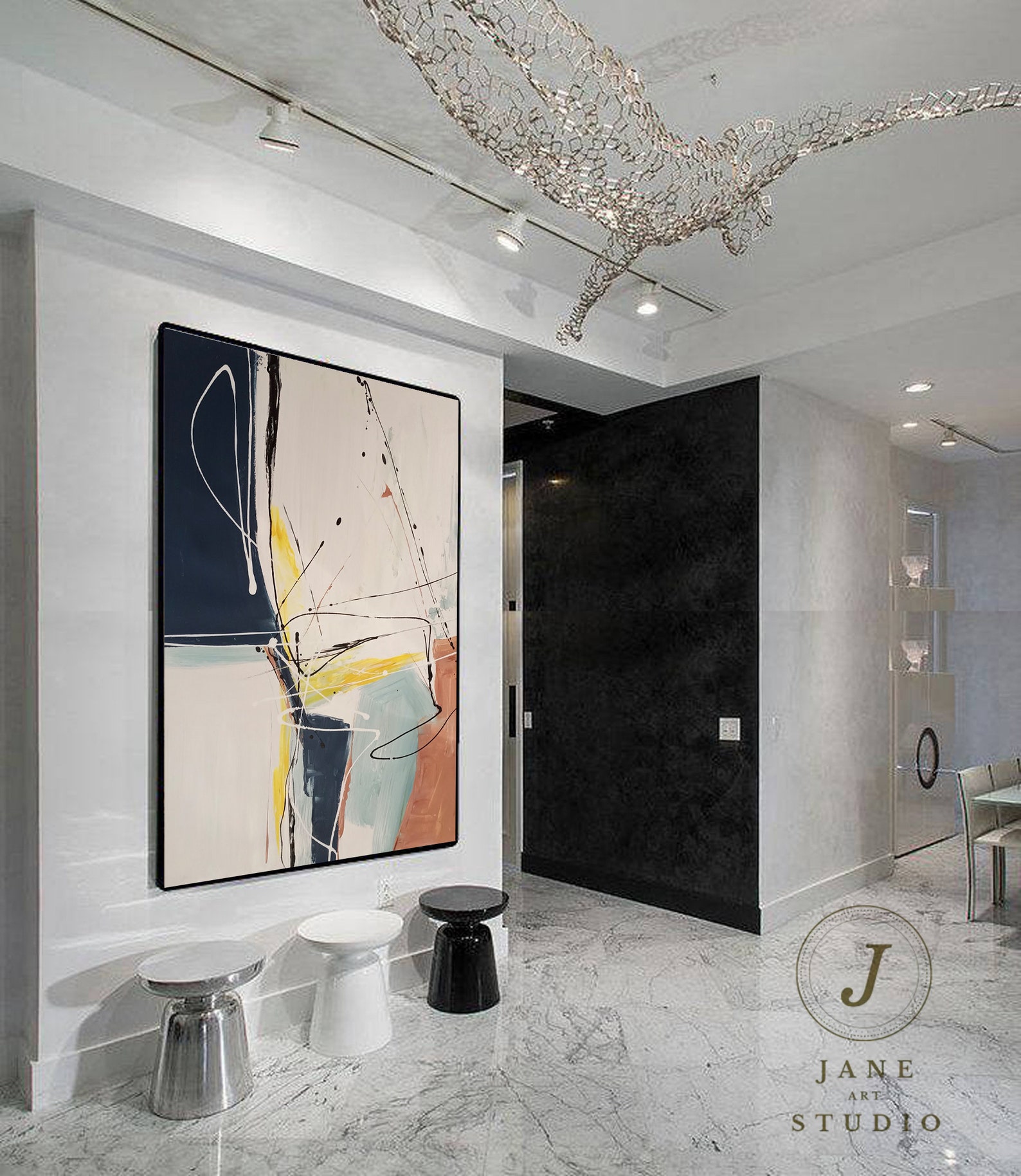 Abstract Painting Canvas,original Abstract Canvas Wall Art,large ...