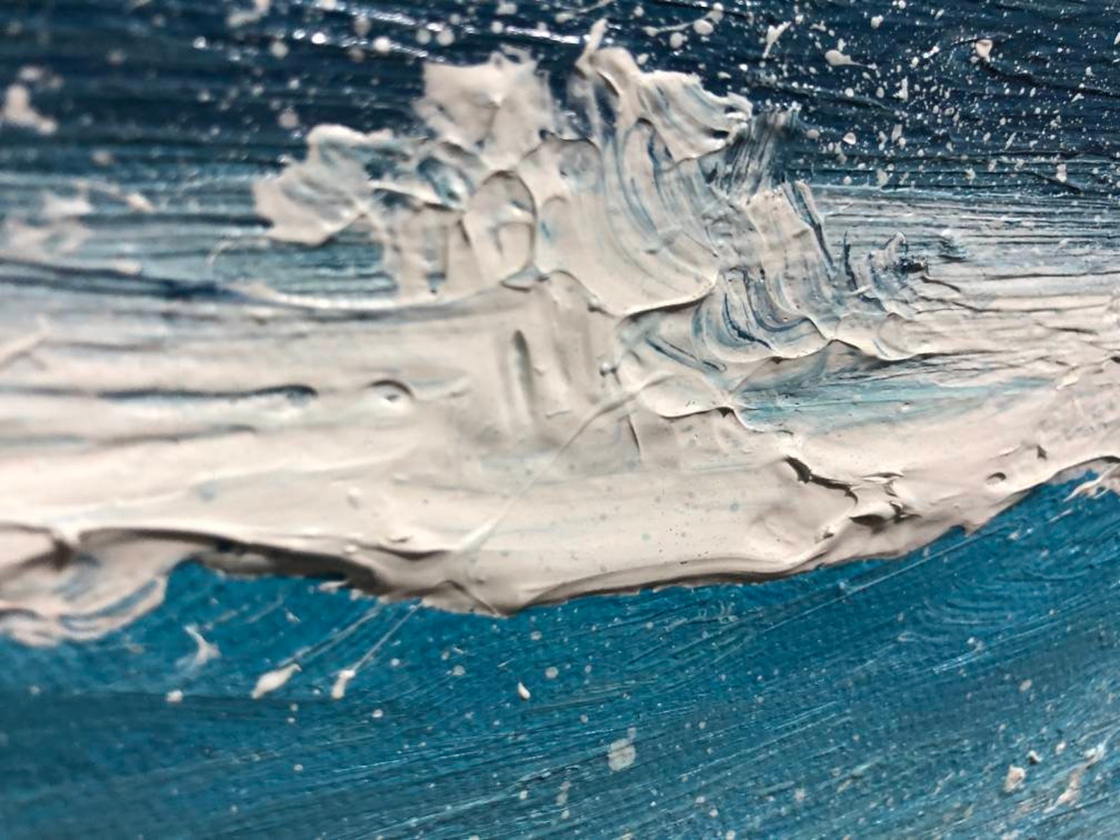 Original White Waves Landscape Abstract Painting Large Sea - Etsy