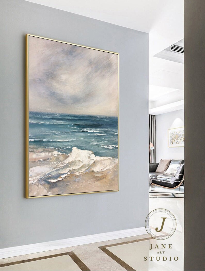 Original Sea Abstract Paintingblue Ocean Landscape | Etsy