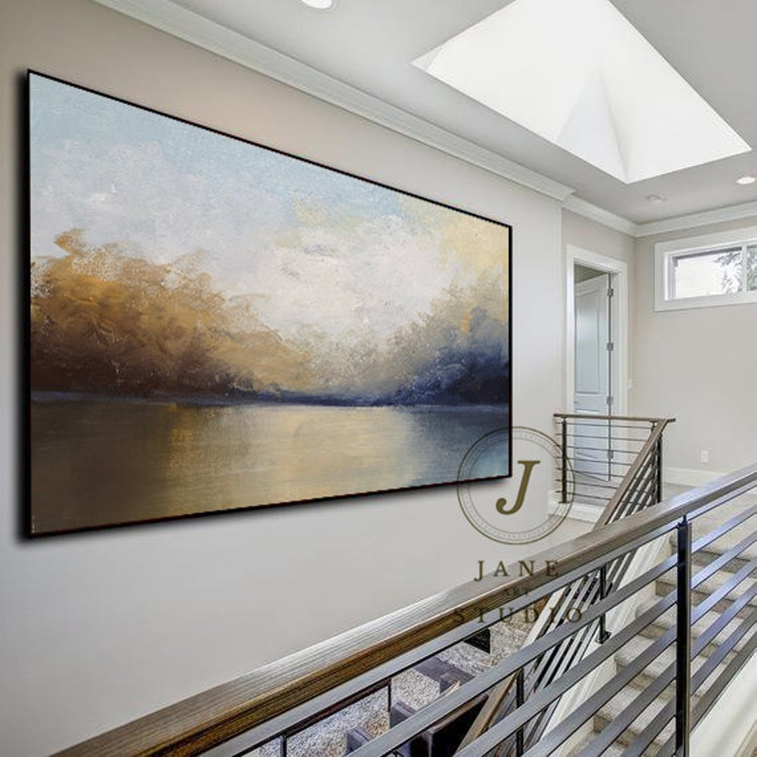 Large Sea Abstract Painting Original Ocean Oil Painting on Canvas Sky ...