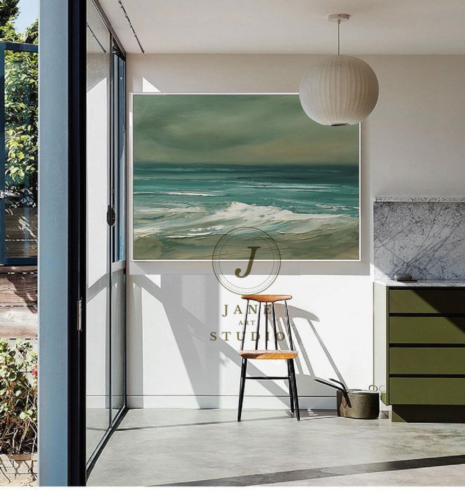 Seascape Abstract Painting Large Sea Level Landscape Abstract - Etsy