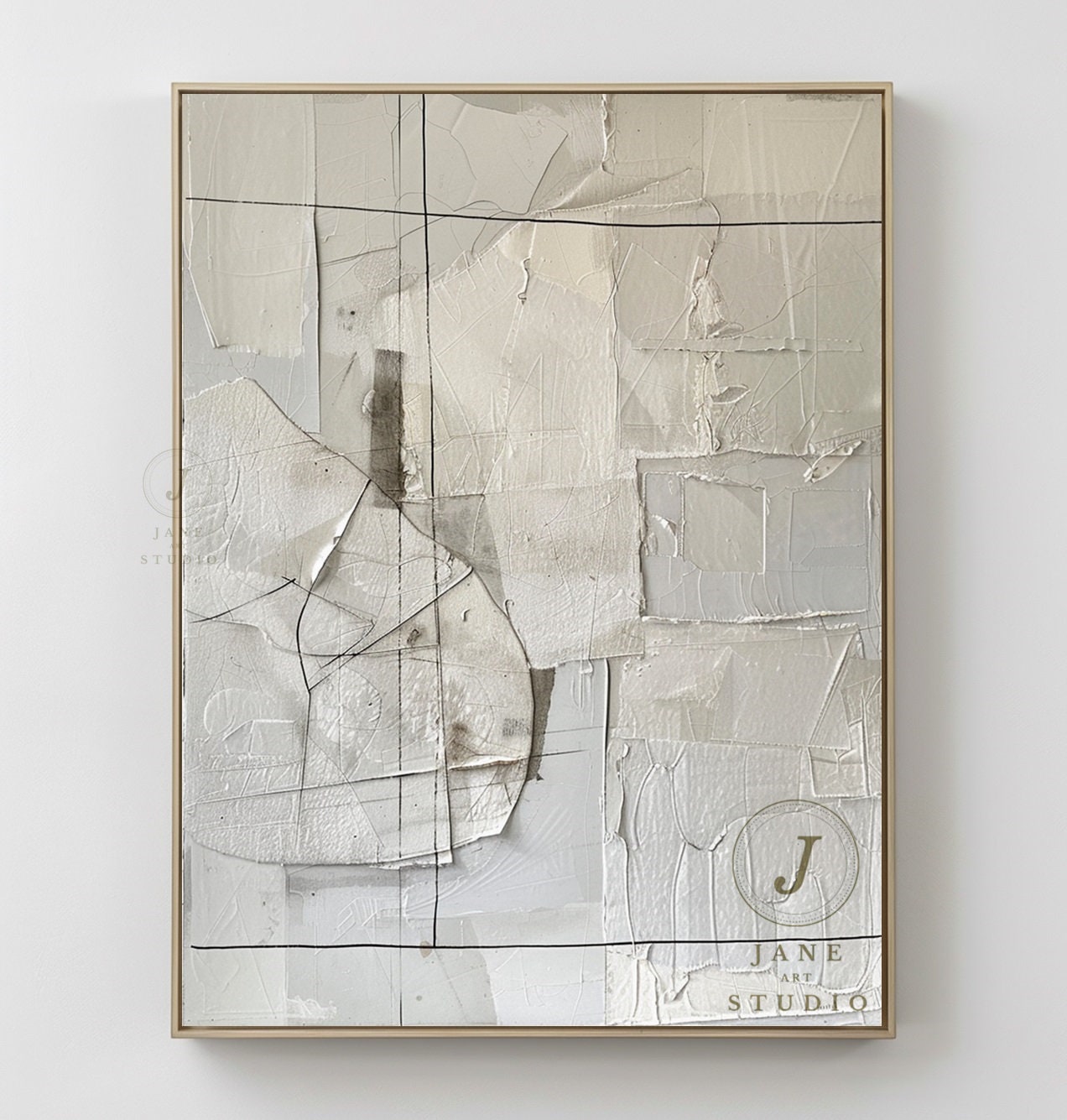 Beige Abstract Painting,large Beige Textured Art,boho Wall Art,biege ...