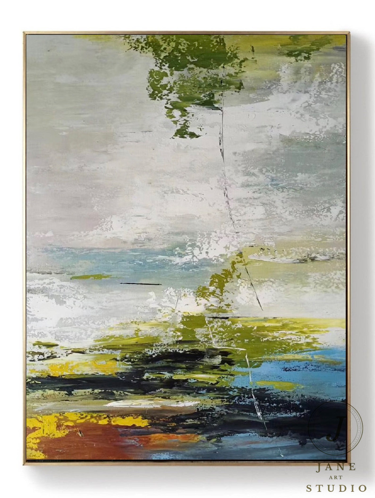 Large Abstract Painting Original Green Abstract Painting - Etsy