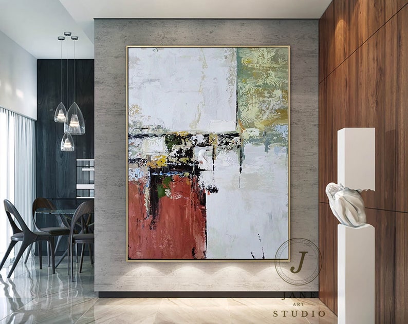 Original Abstract Painting Canvas Red Painting Contemporary | Etsy