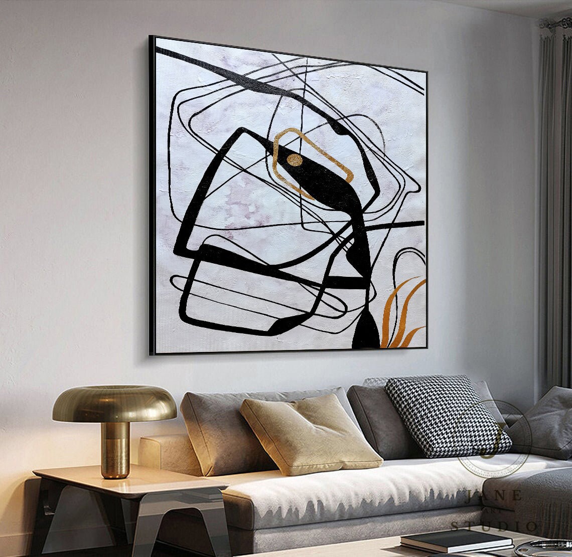 Large Original Abstract Oil Painting Black Painting on Canvas - Etsy