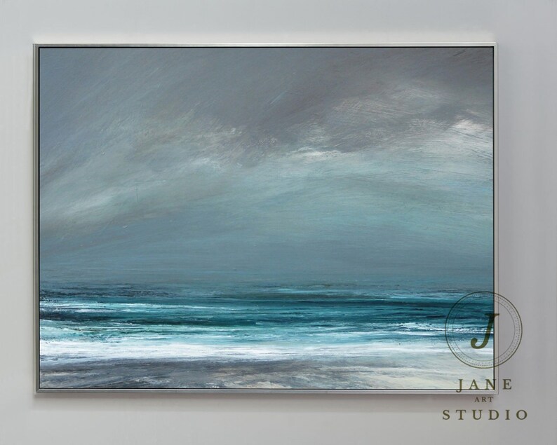 Original Blue Sea Abstract Painting: Large Ocean Canvas Art - Etsy