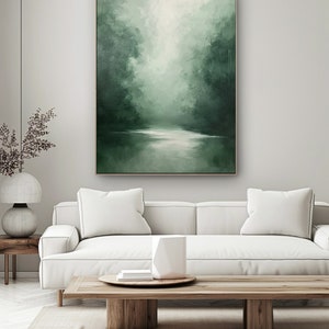 Large Green Abstract Landscape Painting: Textured Canvas Wall Art - Etsy