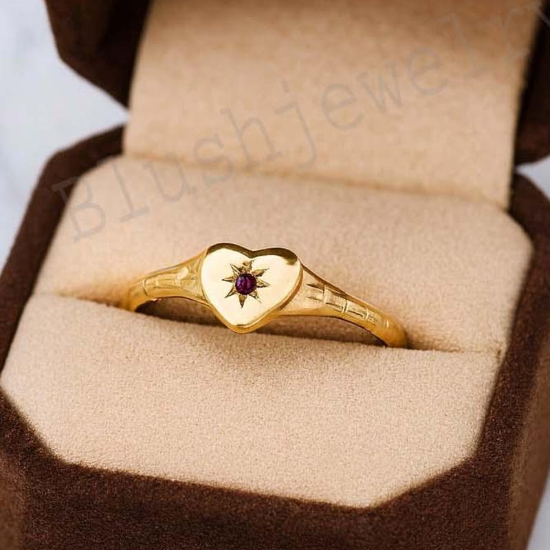 Cable Heart Pinky Ring - Etsy