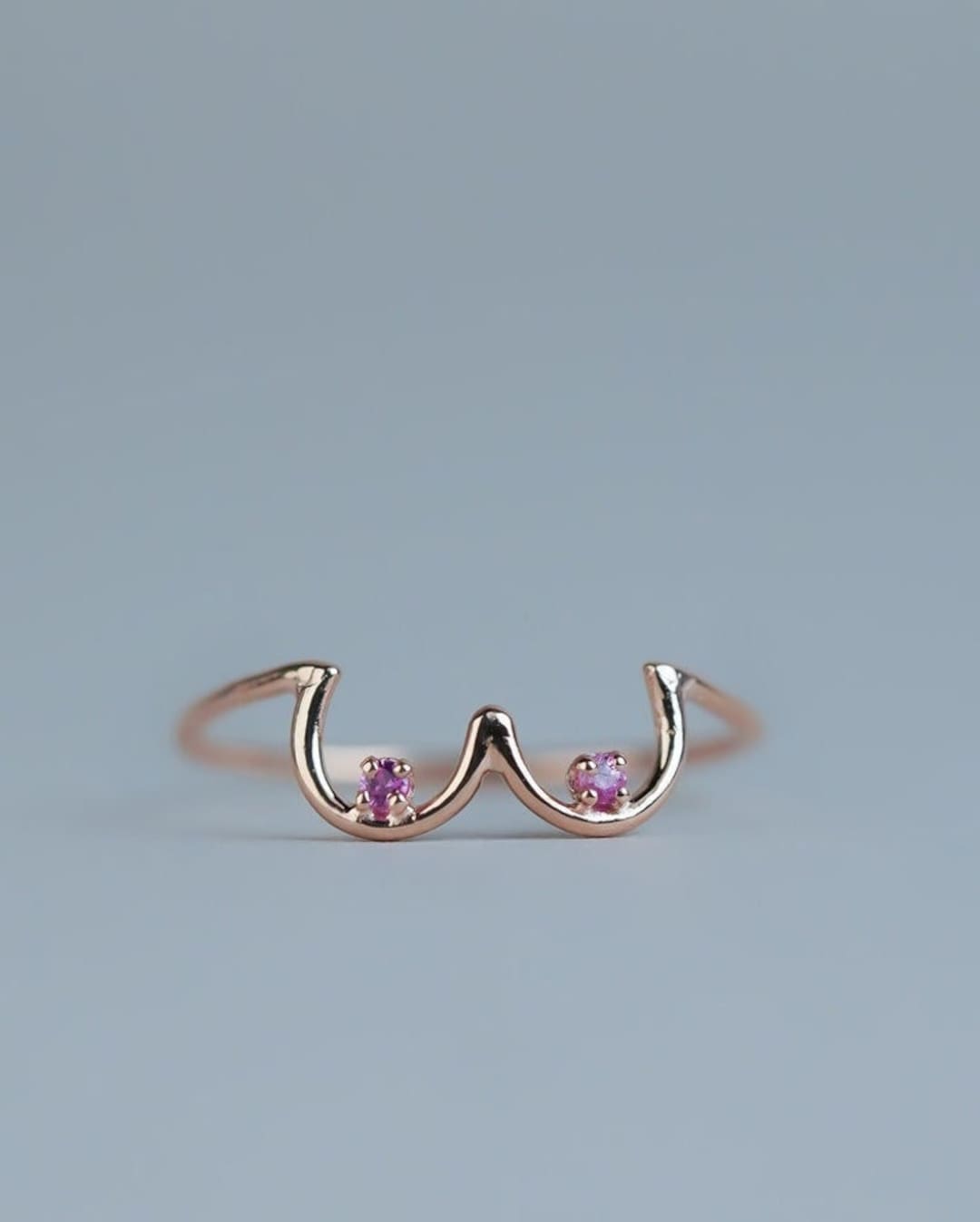 Solid Gold Boobie Ring for Women's, Breast Cancer Awareness ...