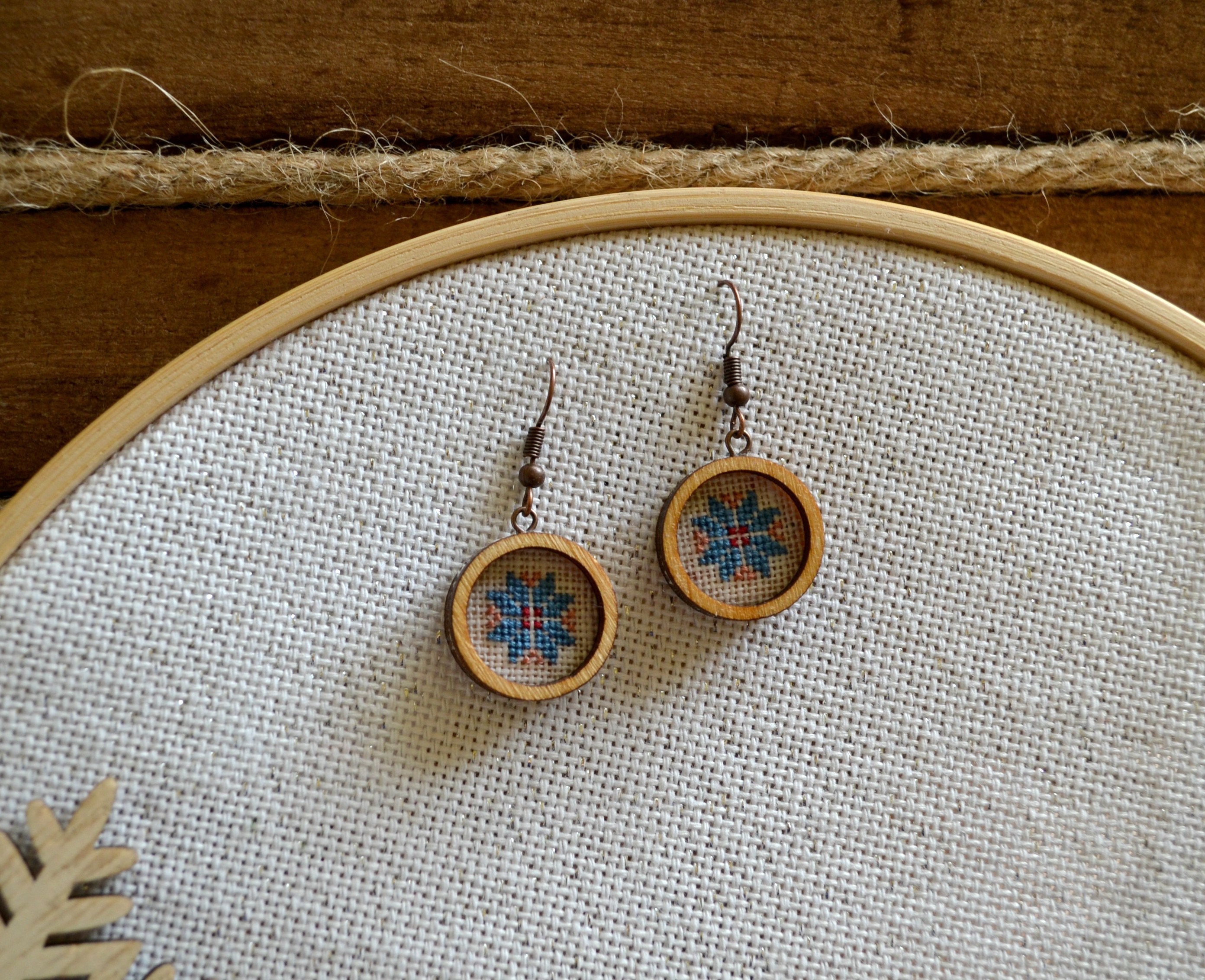 Handmade Embroidered Earrings - Etsy