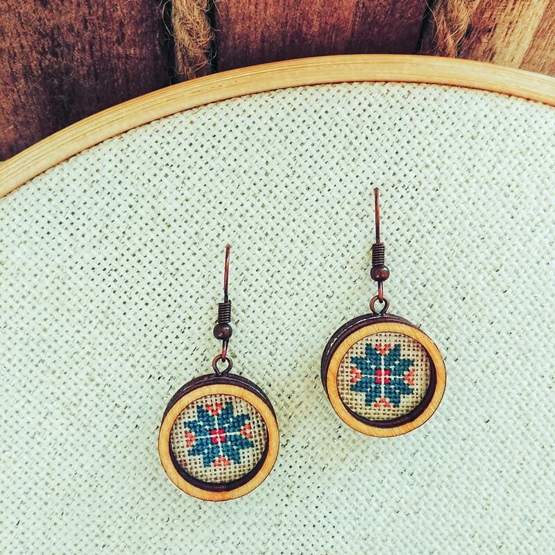 Embroidered Earrings - Etsy