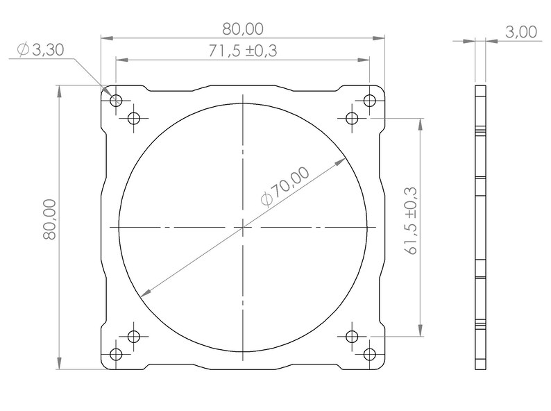 70mm to 80mm Flat Fan Adapter Converter Change Mounting PC - Etsy