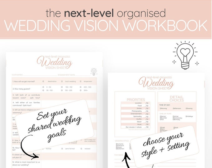 Create "our Wedding Vision" | Couple's Wedding Vision Worksheet ...