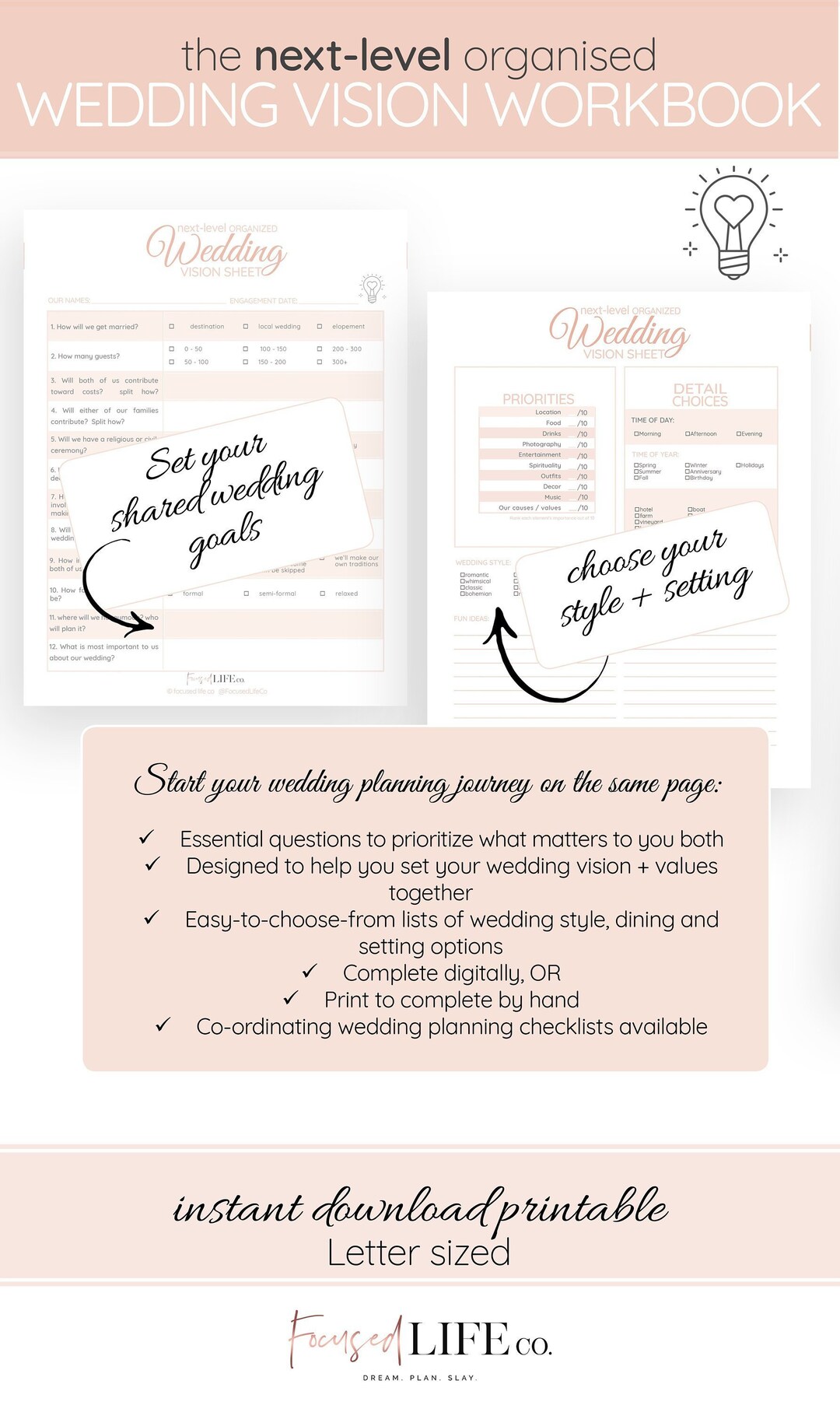 Create our Wedding Vision Couple's Wedding - Etsy