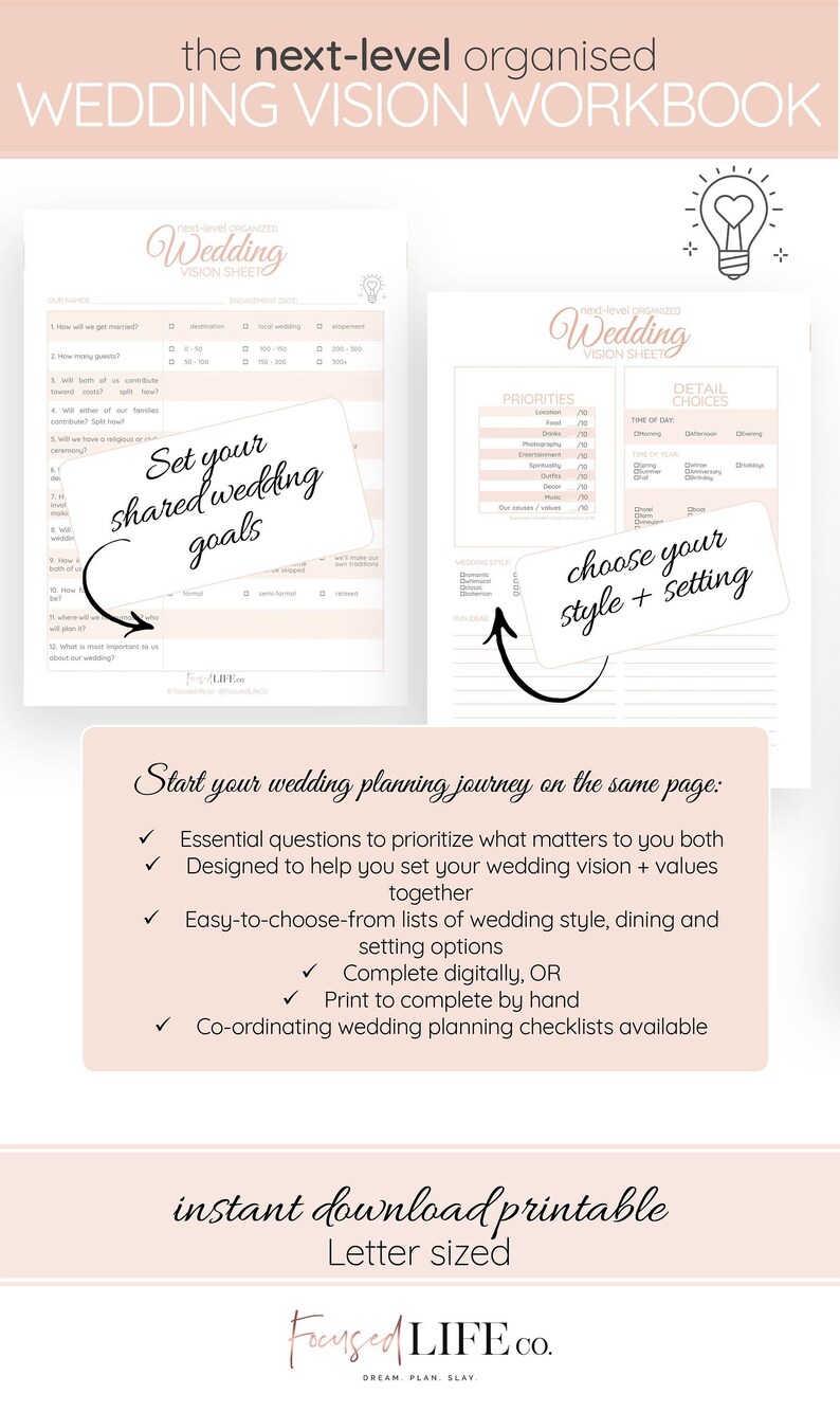 Create our Wedding Vision Couple's Wedding - Etsy