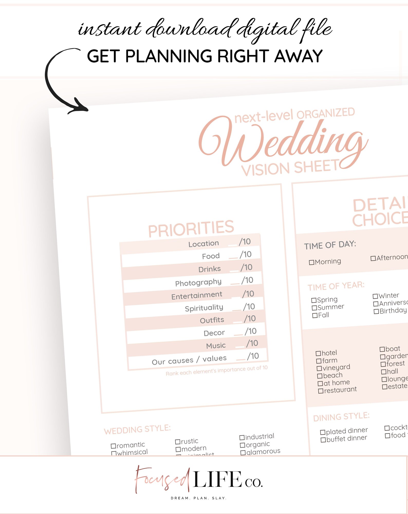 Create our Wedding Vision Couple's Wedding - Etsy