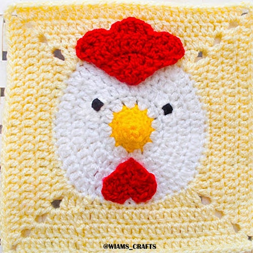 Year of the Chicken Granny Square Crochet Pattern PDF by | Etsy