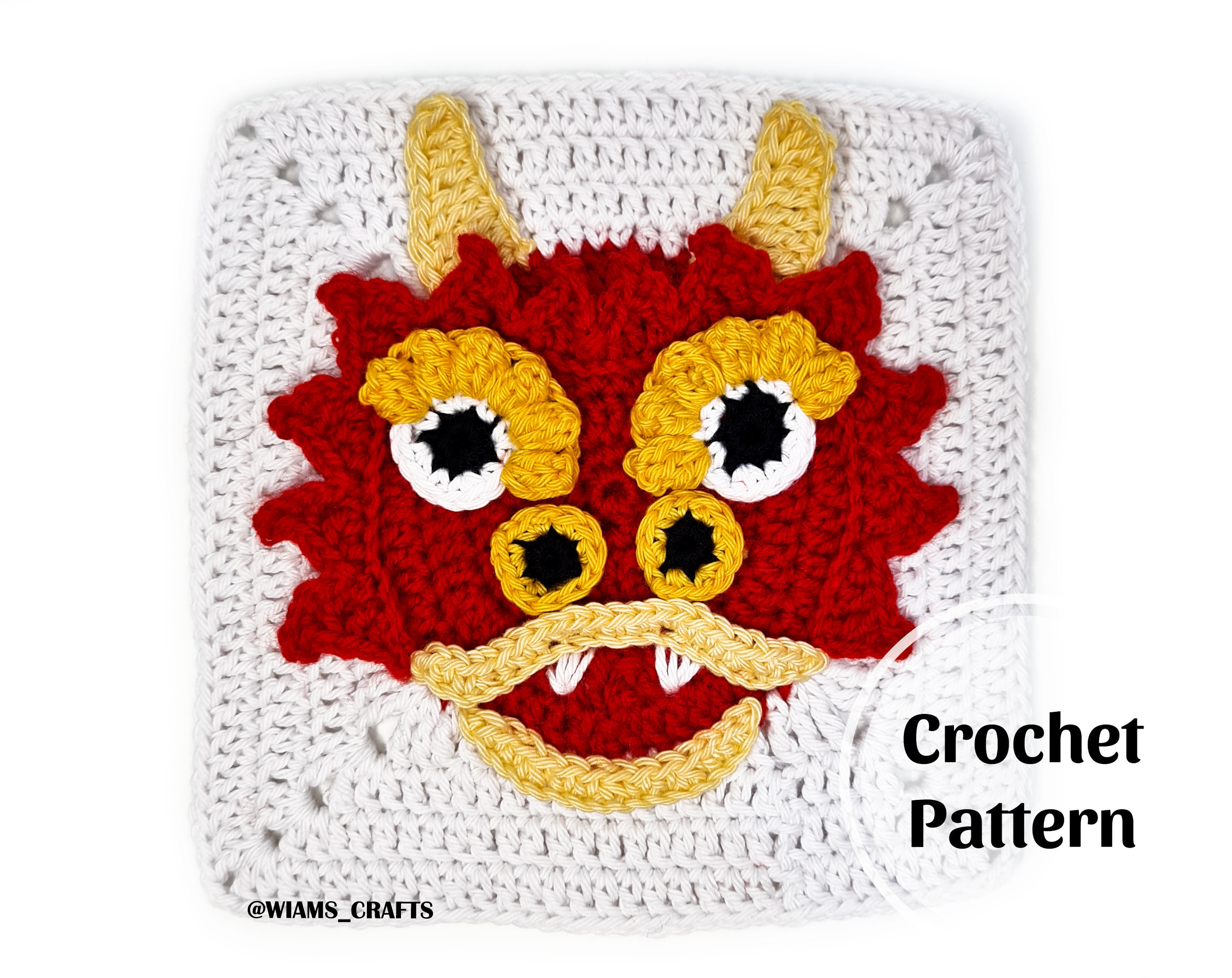 Year of the Dragon Granny Square Crochet Pattern PDF by Wiam's Crafts ...